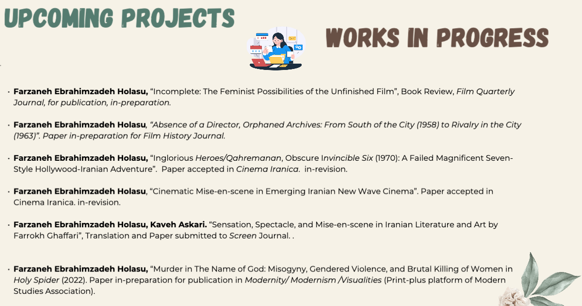 Upcoming projects WORKS IN PROGRESS